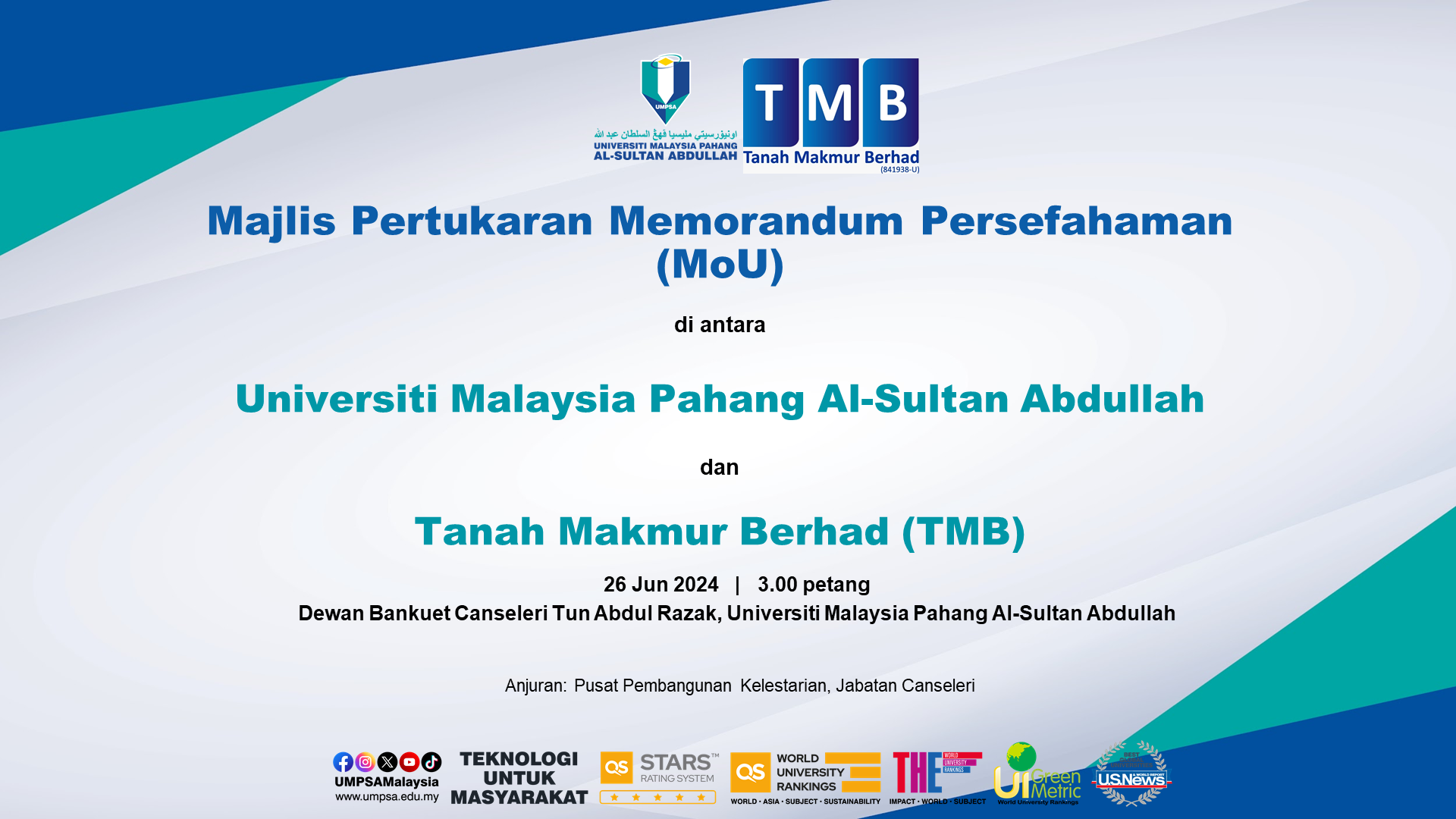 MAJLIS PERTUKARAN MEMORANDUM PERSEFAHAMAN (MOU) DI ANTARA UNIVERSITI MALAYSIA PAHANG AL-SULTAN ...